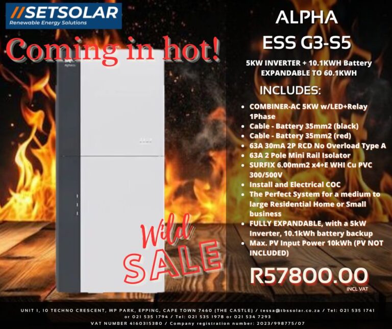 ALPHA ESS G3-S5 5KW INVERTER + 10.1KWH Battery EXPANDABLE TO 60.1KWH ...