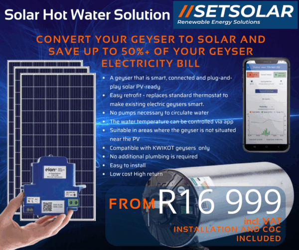 ELON Smart PV Waterheating System (INCL Installation) - TBS SOLAR (PTY) LTD