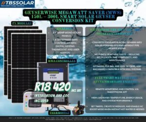 Geyserwise Megawatt Saver (MWS) 150L – 300L SMART Solar Geyser ...